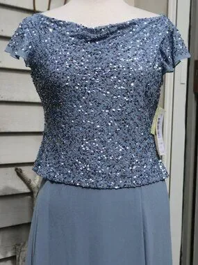 Jkara New York | Dresses | New Jkara Blue Sequin Top Flutter Sleeve ...